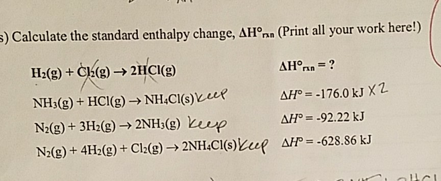 Solved s) Calculate the standard enthalpy change, AH nn | Chegg.com