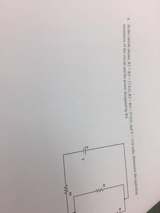 Solved In the circuit shown, R1 = R3 = 17.0 ohm, R2 = R4 = | Chegg.com