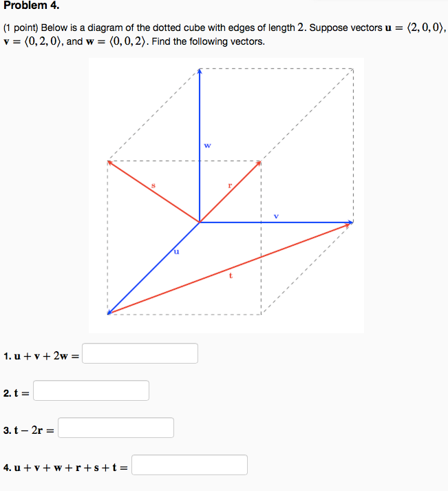 Solved Below is a diagram of the dotted cube with edges of | Chegg.com