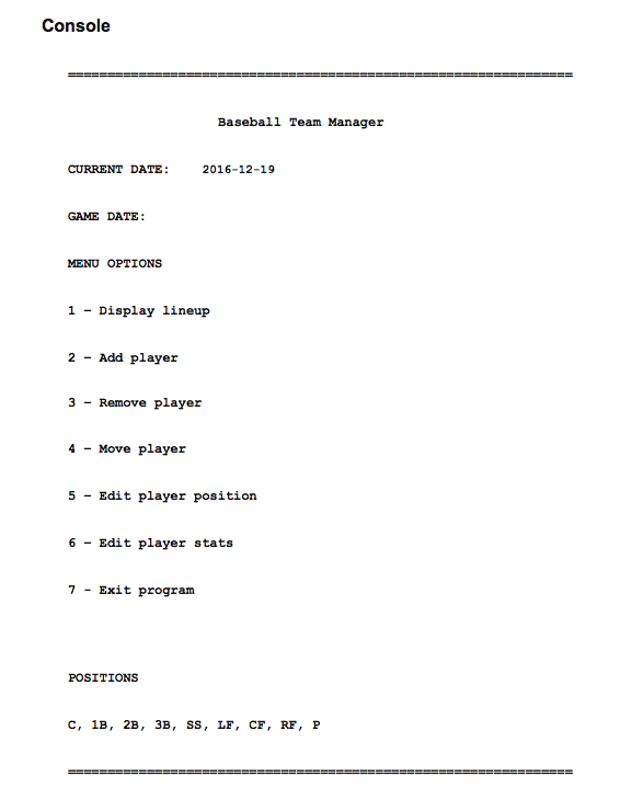 Case Study Baseball Team Manager For this case study, | Chegg.com