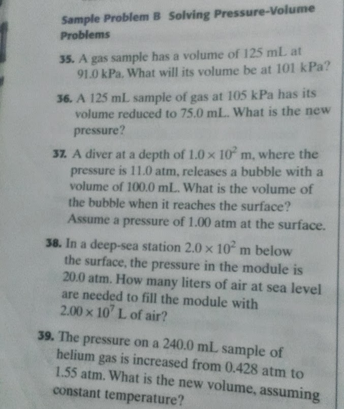 Solved Sample problem B solving pressure-volume problems A | Chegg.com