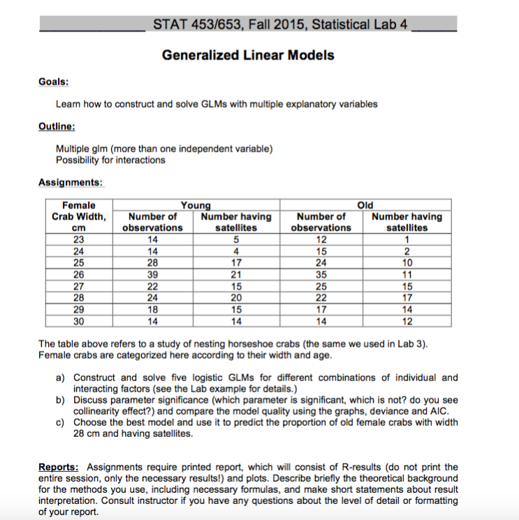 This is a Statistical Lab report on Generalized | Chegg.com