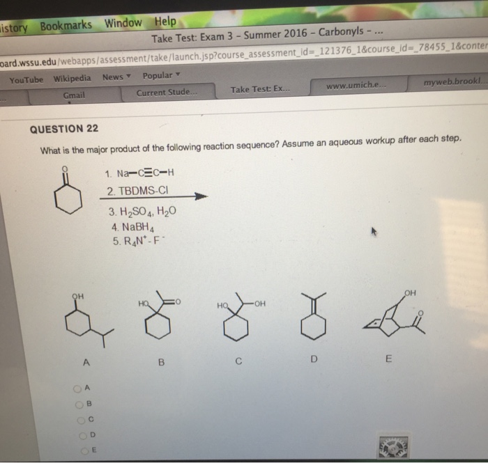 Solved What is the major product of the following reaction | Chegg.com