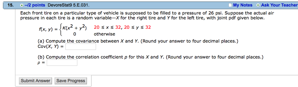 Solved 15 2 Points Devorestat9 5 E 031 My Notes Ask