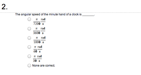 Solved The angular speed of the minute hand of a clock is | Chegg.com