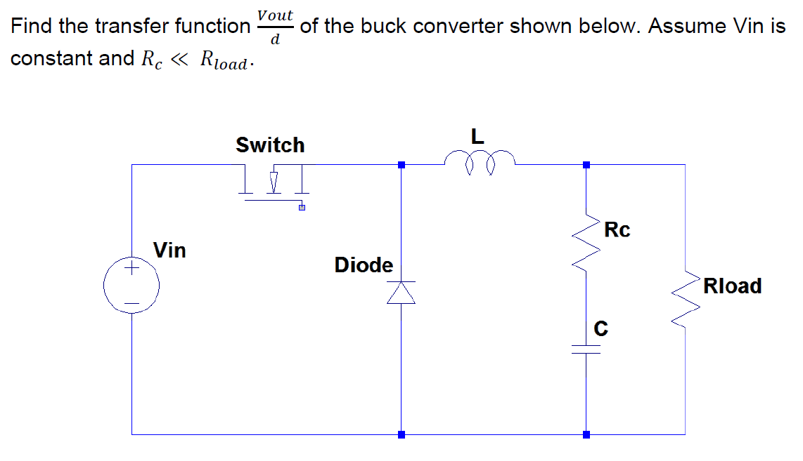 Solved Find the transfer function v_out/d of the buck | Chegg.com