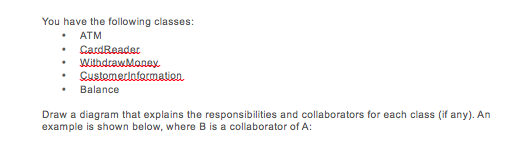 Solved You have the following classes: ATM CardReader | Chegg.com