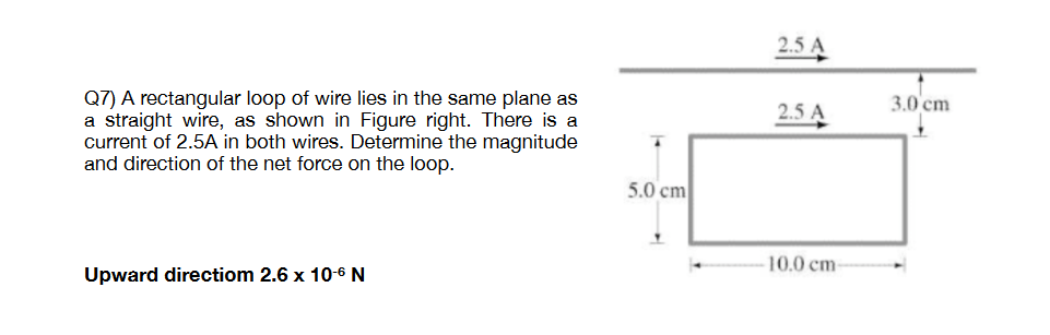 Solved 2.5 A Q7) A rectangular loop of wire lies in the same | Chegg.com