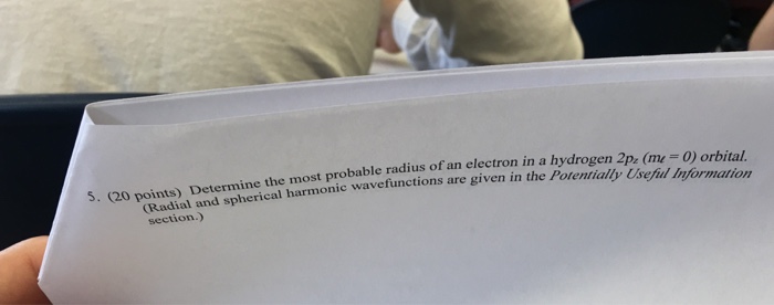 Determine Most Probable Radius Of An Electron In A