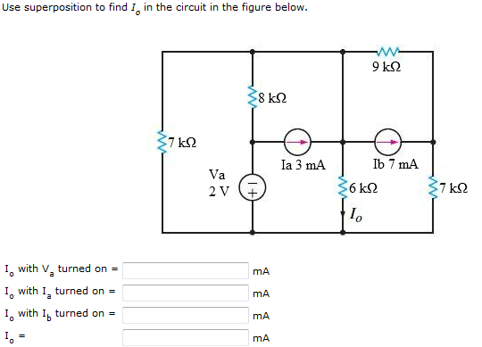 Solved Use superposition to find Io in the circuit in the | Chegg.com