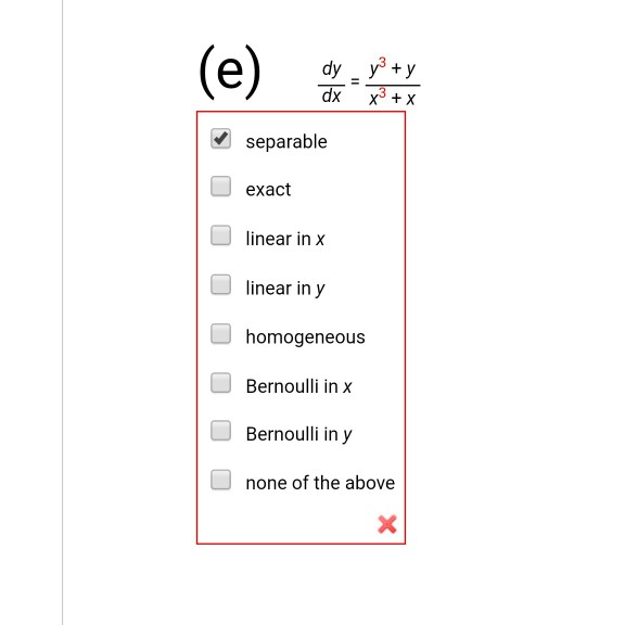 Solved separable exact linear in x linear in y homogeneous | Chegg.com