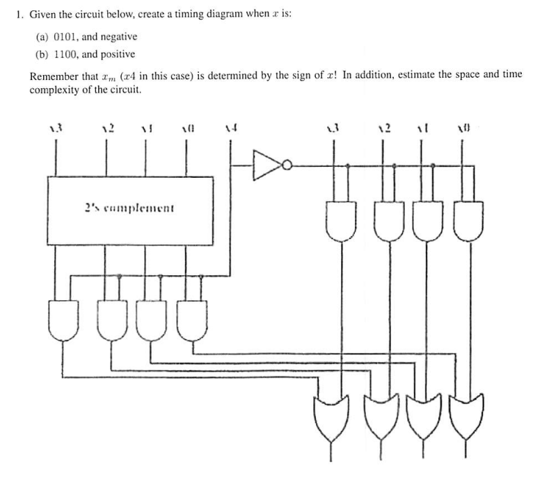 Solved Given the circuit below, create a timing diagram when | Chegg.com