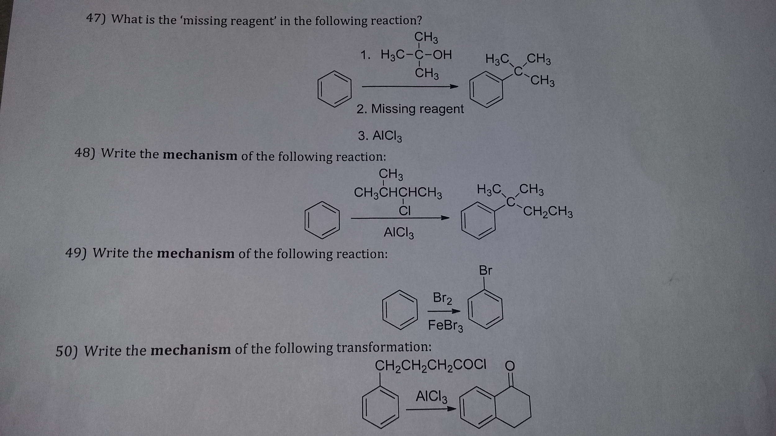 Solved What is the 'missing reagent' in the following | Chegg.com