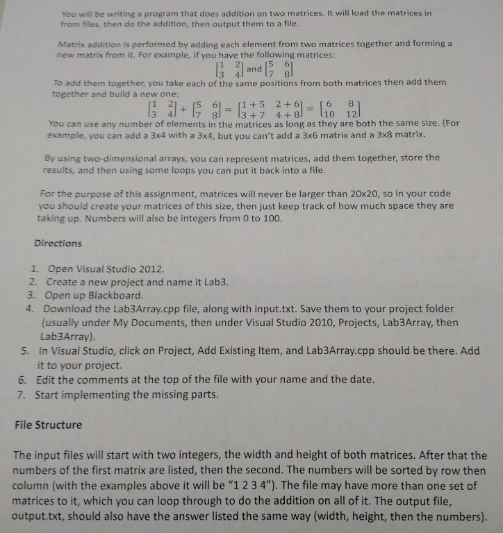 Solved You will be writing a program that does addition on | Chegg.com
