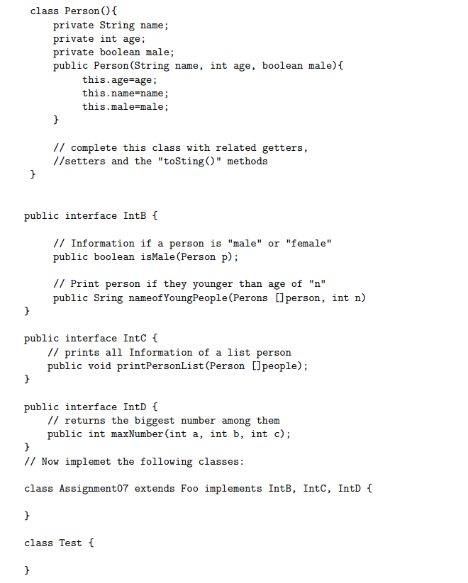 Solved Problem Write a class that uses following abstract | Chegg.com