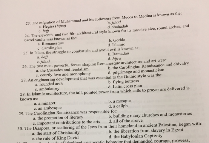 Solved The migration of Muhammad and his followers from | Chegg.com