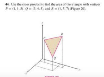 Solved Use the cross product to find the area of the | Chegg.com