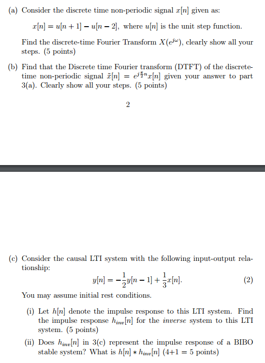 Solved Consider the discrete time non-periodic signal given | Chegg.com