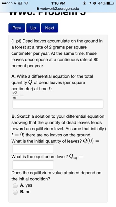 Solved 1:16 PM webwork2.uoregon.edu ..ooo AT&T令 8イ 44% Prev | Chegg.com Solved 1:16 PM webwork2.uoregon.edu ..ooo AT&T令 8イ 44% Prev | Chegg.com