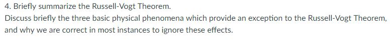 Solved Briefly summarize the Russell-Vogt Theorem. Discuss | Chegg.com