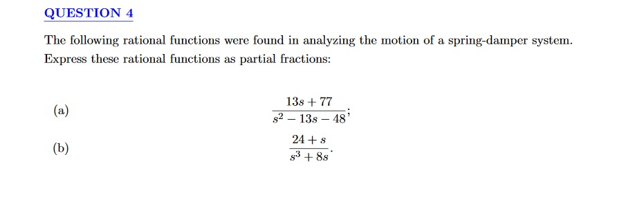 Solved The following rational functions were found in | Chegg.com