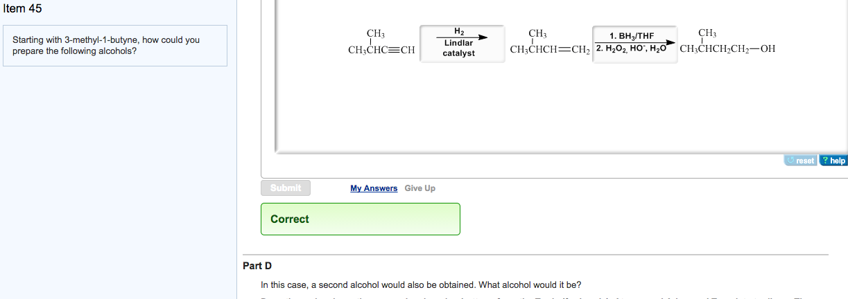 Solved Item 45 Starting with 3-methyl-1-butyne, how could | Chegg.com