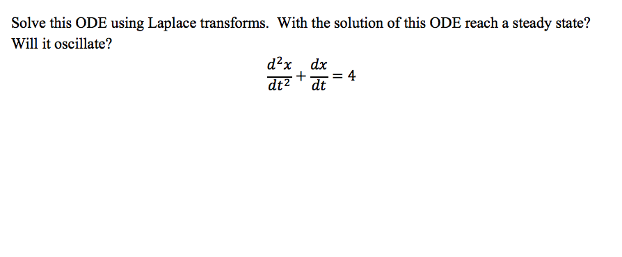 Solve this ODE using Laplace transforms. With the | Chegg.com