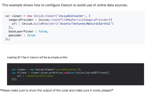 Create A Javascript Code That Can Access Cesium A