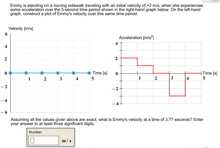Solved Emmy is standing on a moving sidewalk traveling with | Chegg.com