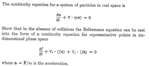 The continuity equation for a system of particles in | Chegg.com