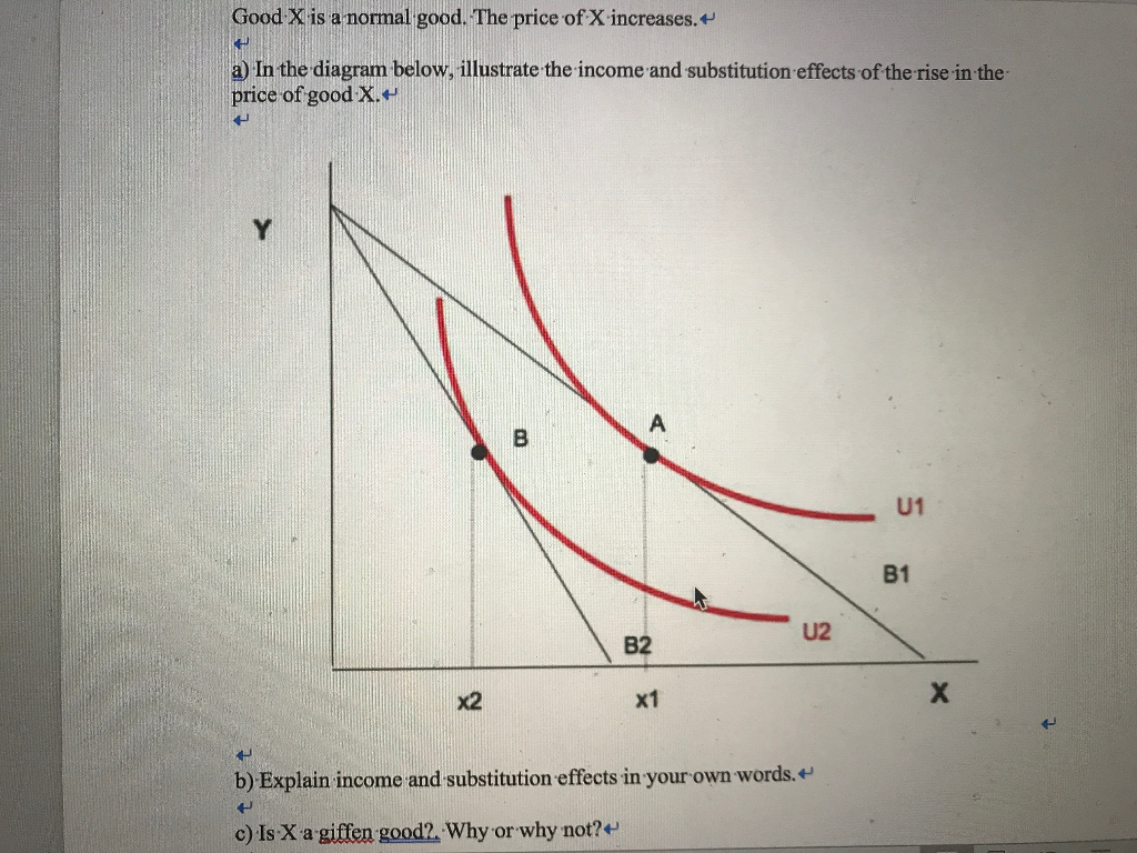 Solved Good X is a normal good. The price of X increases. | Chegg.com