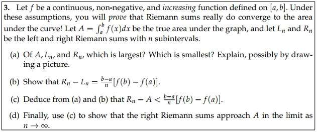 Solved 3. Let f be a continuous, non-negative, and | Chegg.com