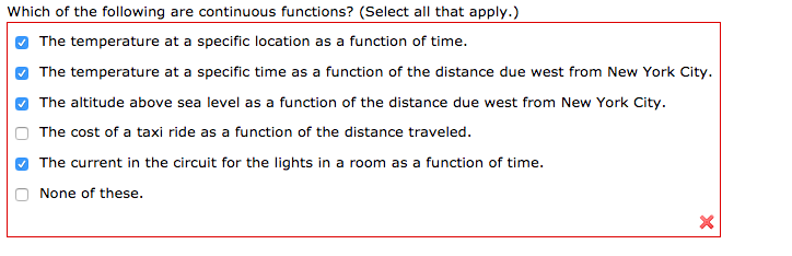Solved Which Of The Following Are Continuous Functions