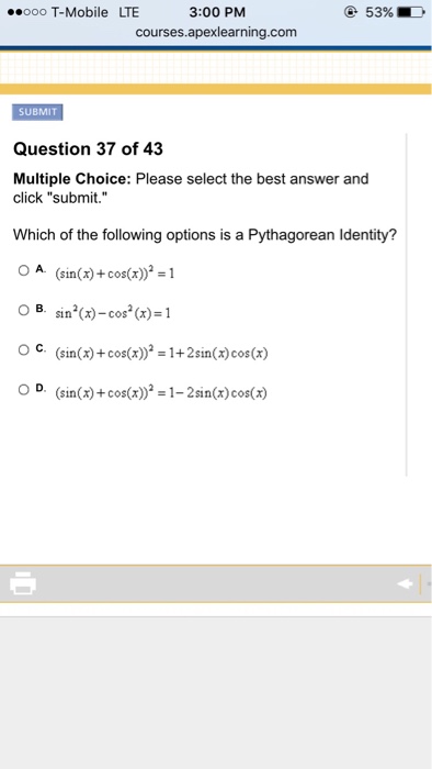Solved Which of the following options is a Pythagorean | Chegg.com