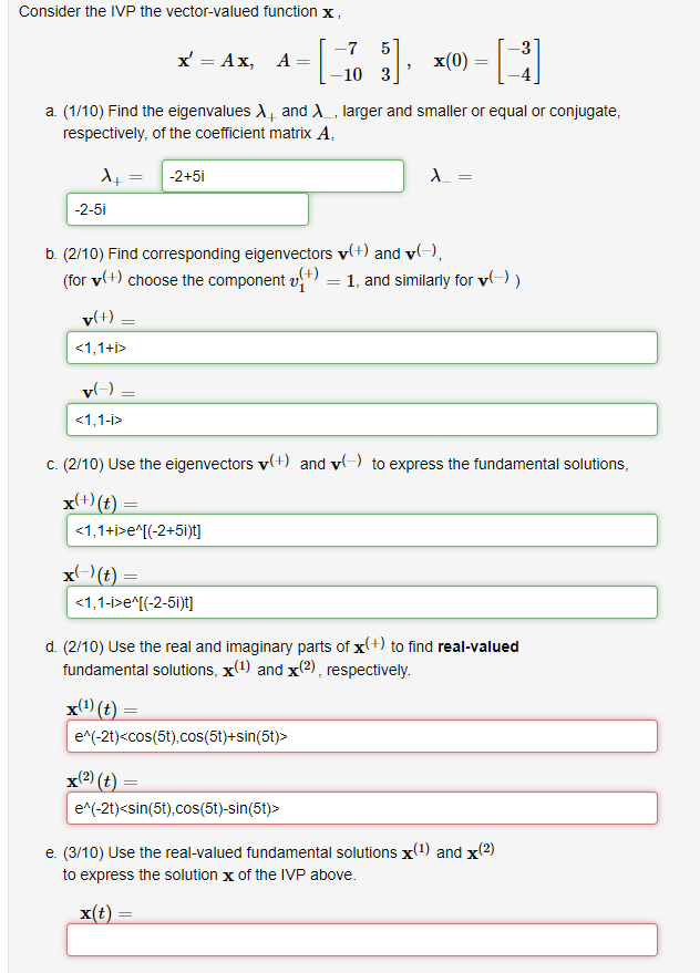 Solved Consider the IVP the vector-valued function x . -10 | Chegg.com