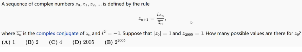 Solved A sequence of complex numbers z0, z1, z2,... is | Chegg.com