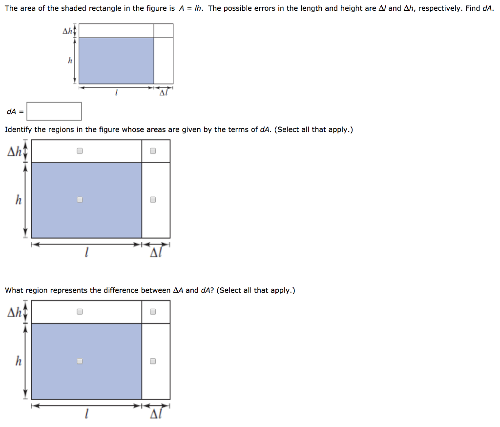 Solved The area of the shaded rectangle in the figure is | Chegg.com