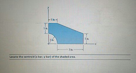 Solved locate the centroid (x bar, y bar) of the shaded area | Chegg.com