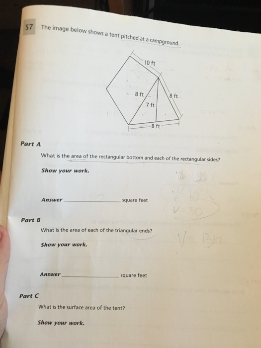 Solved The image below shows a tent pitched at a campground. | Chegg.com