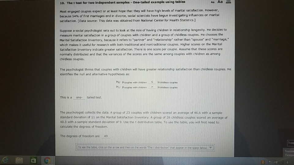 Solved 10. The t test for two independent samples - | Chegg.com Solved 10. The t test for two independent samples - | Chegg.com