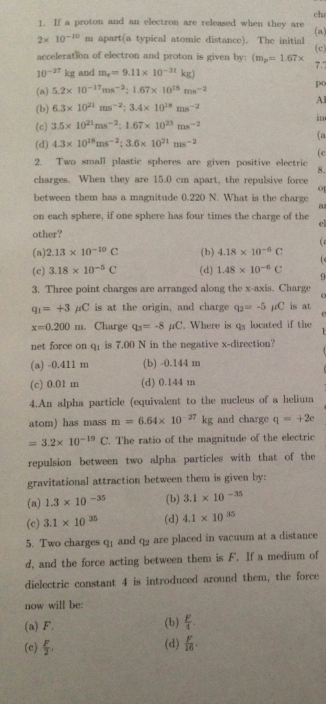 Solved If A Proton And An Electron Are Released When They