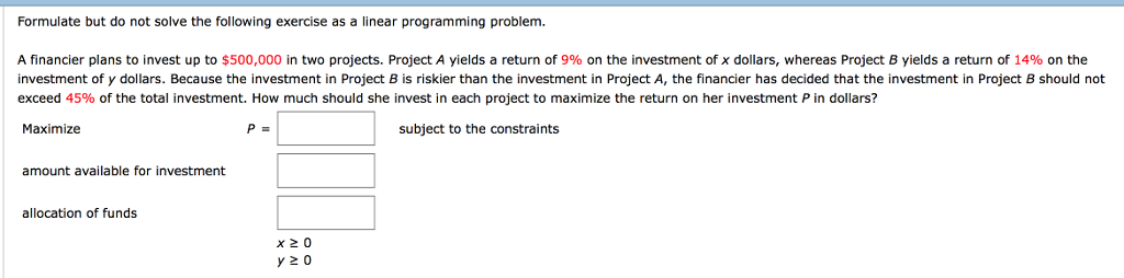 Solved Formulate But Do Not Solve The Following Exercise As