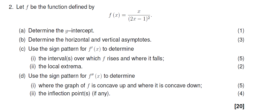 Solved 2. Let f be the function defined by (a) Determine the | Chegg.com