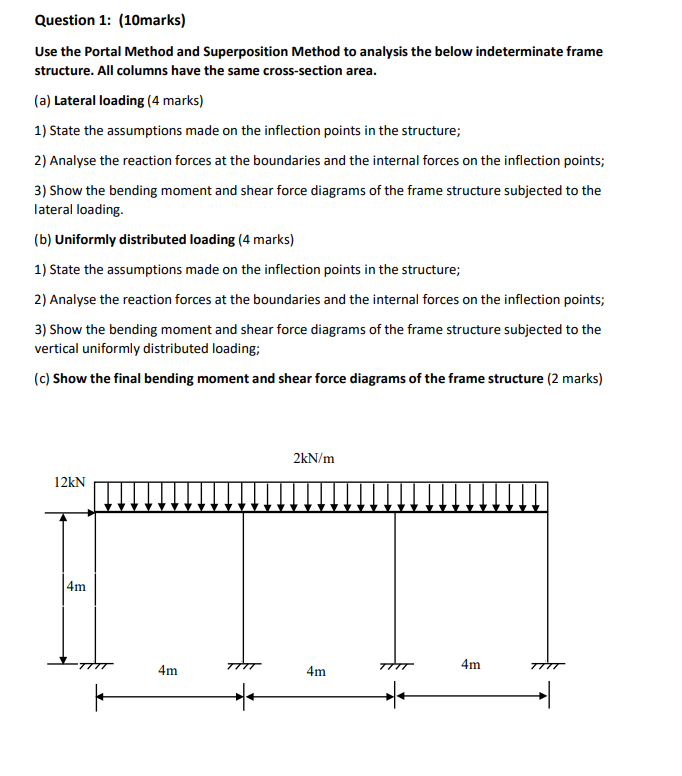 Question 1: (10marks) Use the Portal Method and | Chegg.com