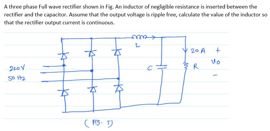 Solved A three phase Full wave rectifier shown in Fig. An | Chegg.com
