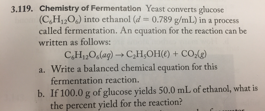 Yeast Fermentation Equation