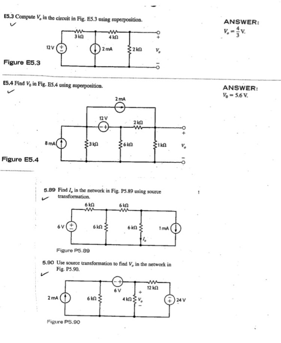 Solved Compute V_o in the circuit in Fig. E5.3 using | Chegg.com
