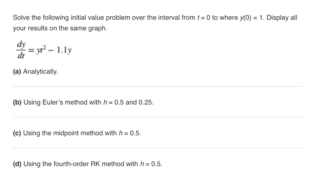 Solved Solve the following initial value problem over the | Chegg.com