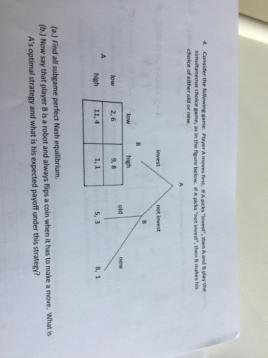 Solved Consider the following game. Player A moves first. If | Chegg.com