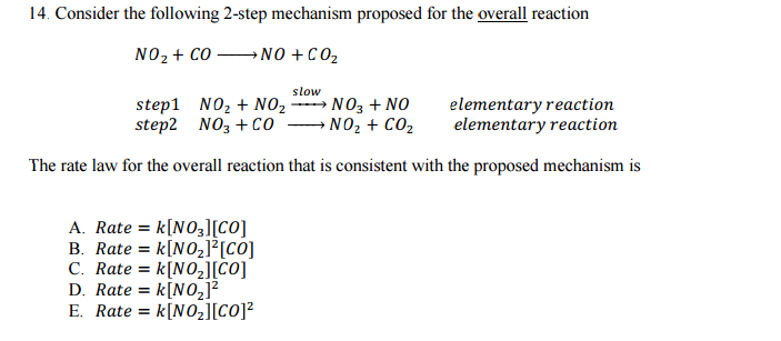 Solved Consider the following 2-step mechanism proposed for | Chegg.com
